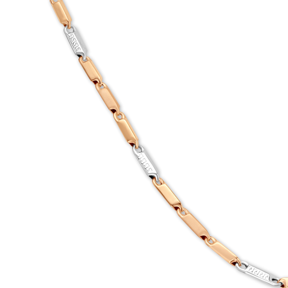 Fancy Carved Dual Tone Gold Chain For Men