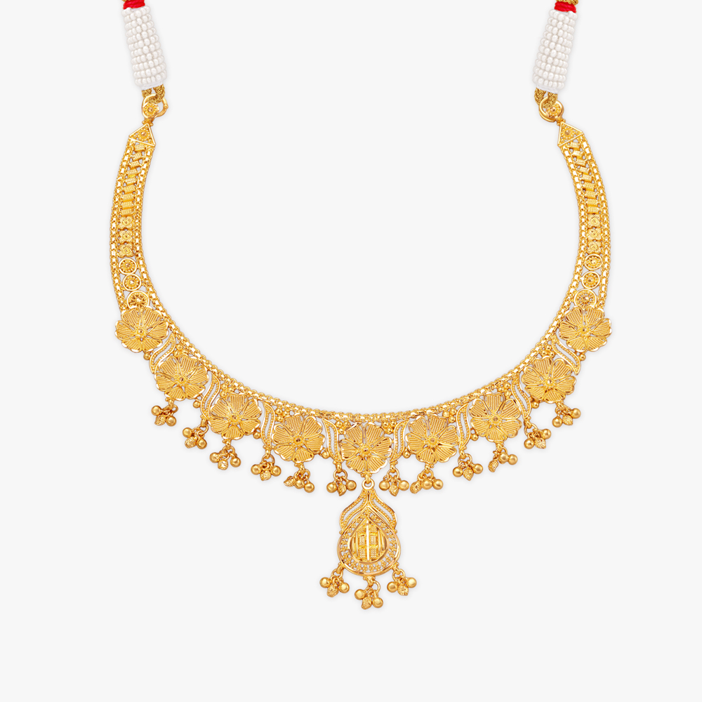 Blossoming Splendor Gold Necklace Set