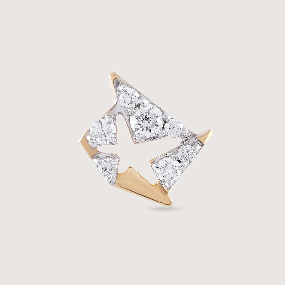 Triad Strob Gold & Diamond Nose Pin