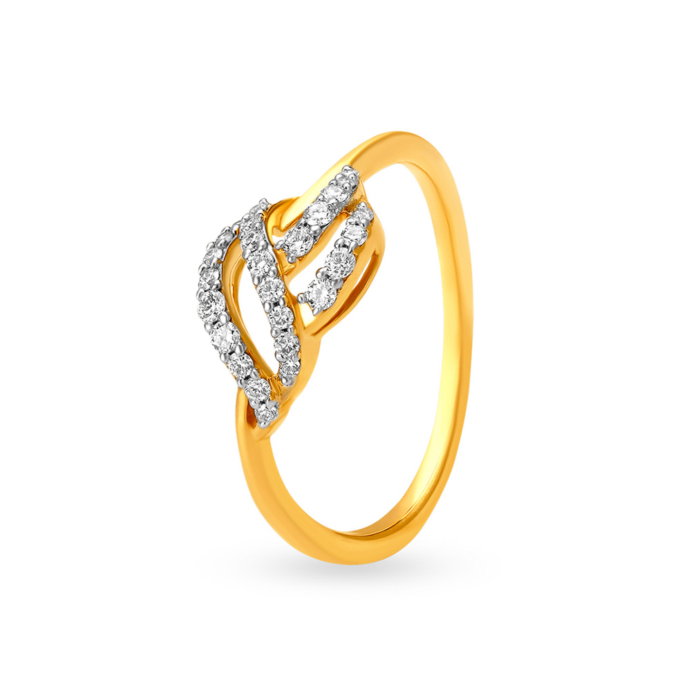 Interwoven Diamond Finger Ring