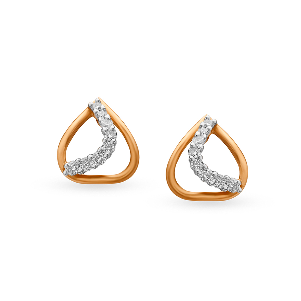 Enticing Rose Gold and Diamond Fancy Stud Earrings