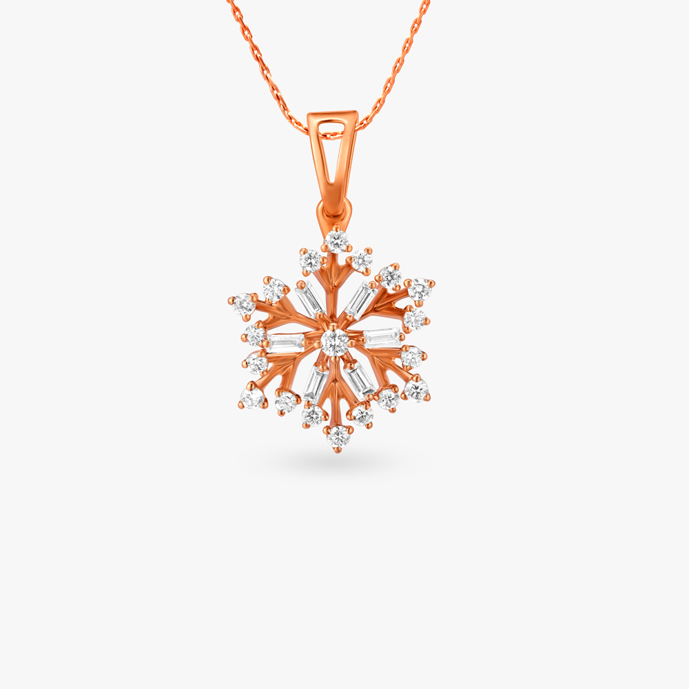 Shimmering Snowflake Diamond Pendant