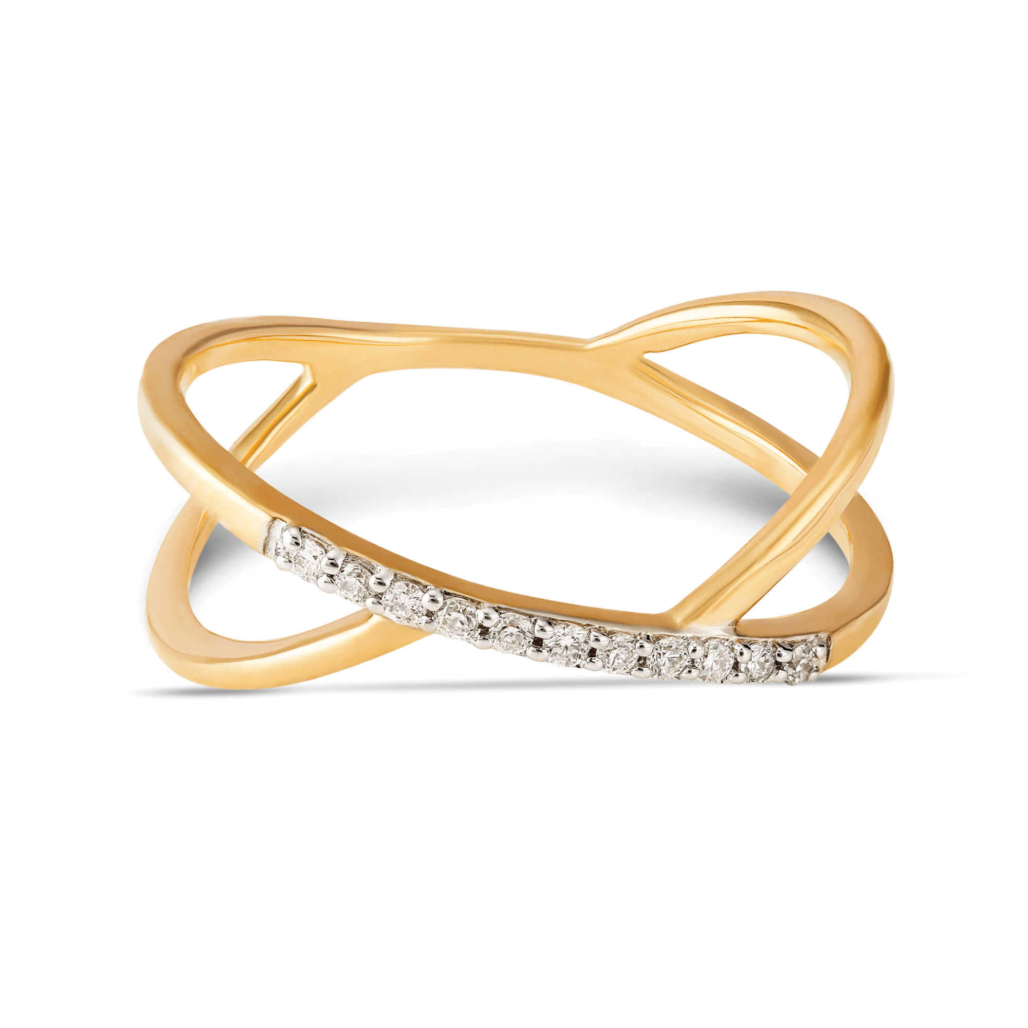 Mia 14KT Yellow Gold And Diamond Finger Ring