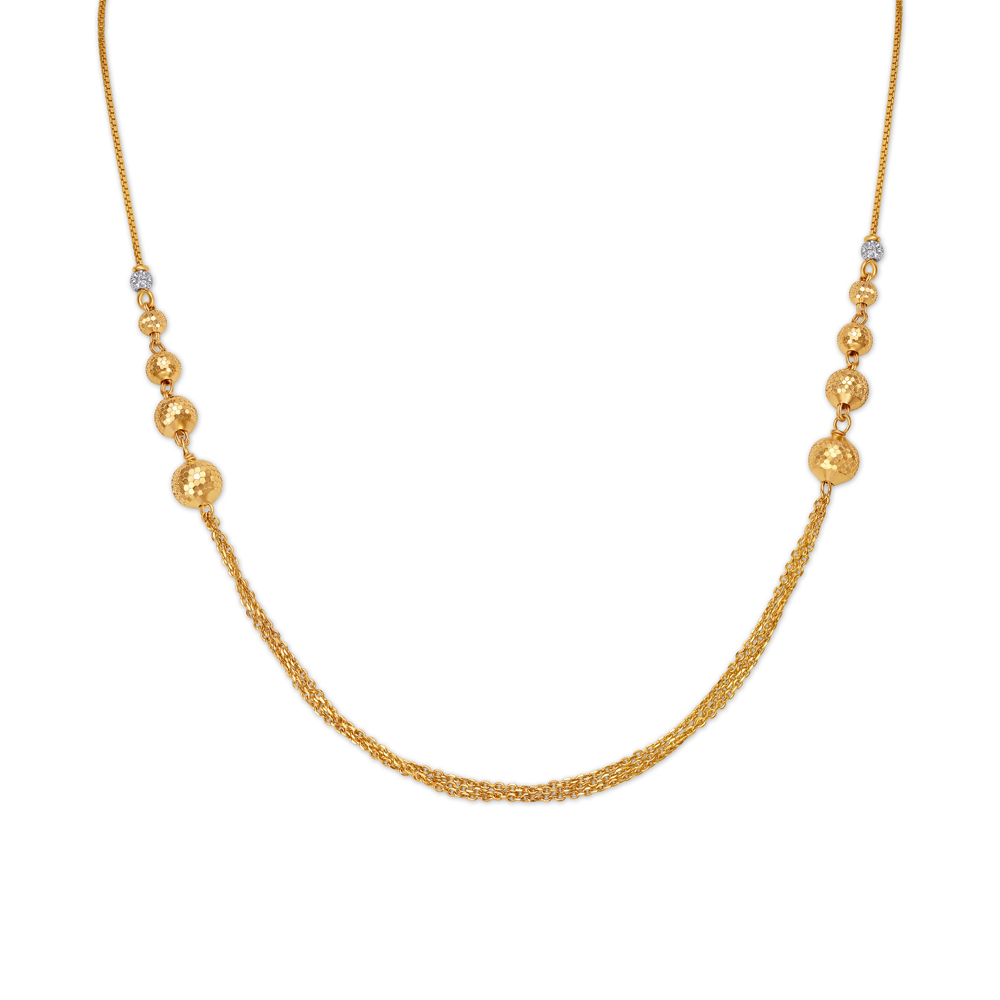 Contemporary Multiple Bead Gold Chain