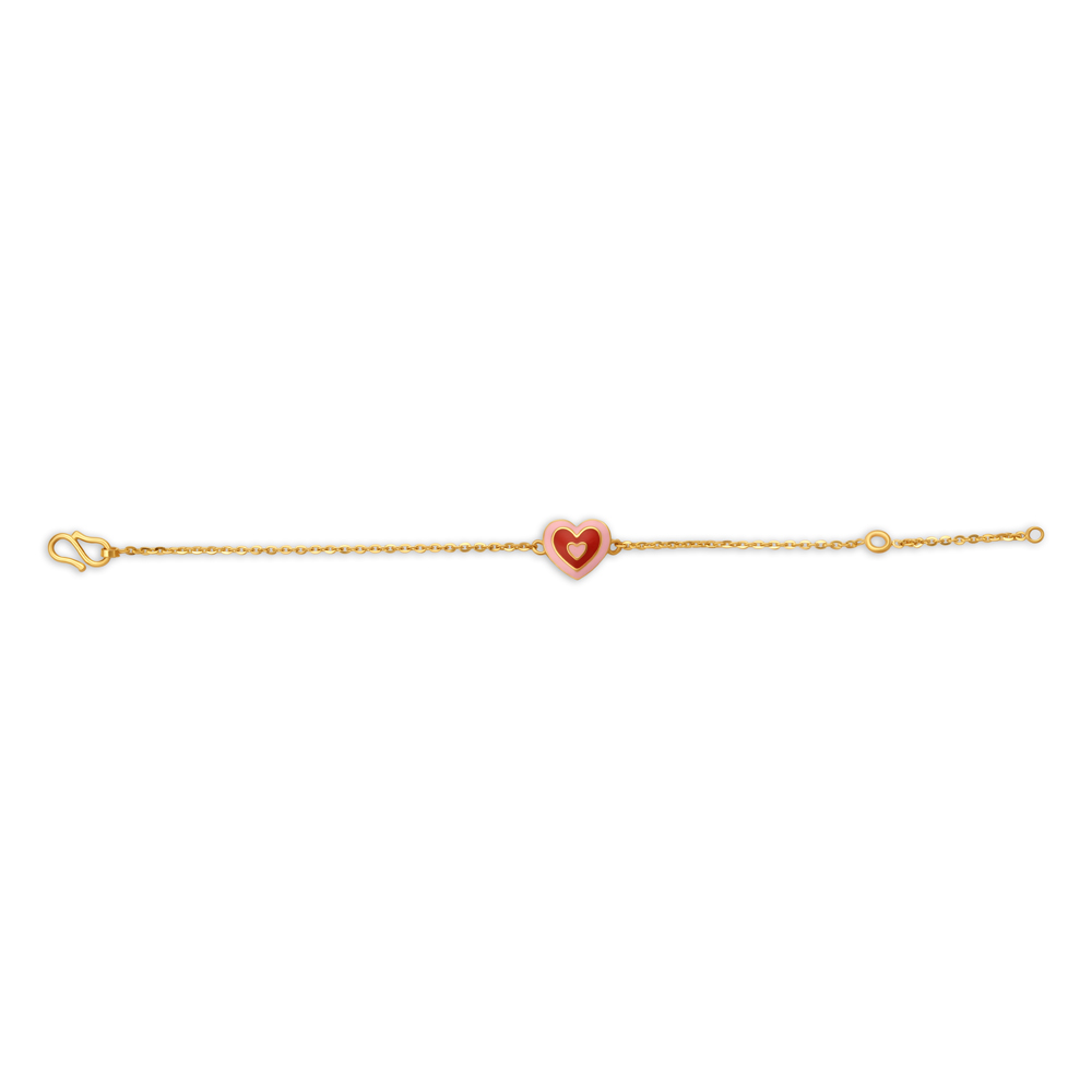 Red Heart Gold Bracelet For Kids