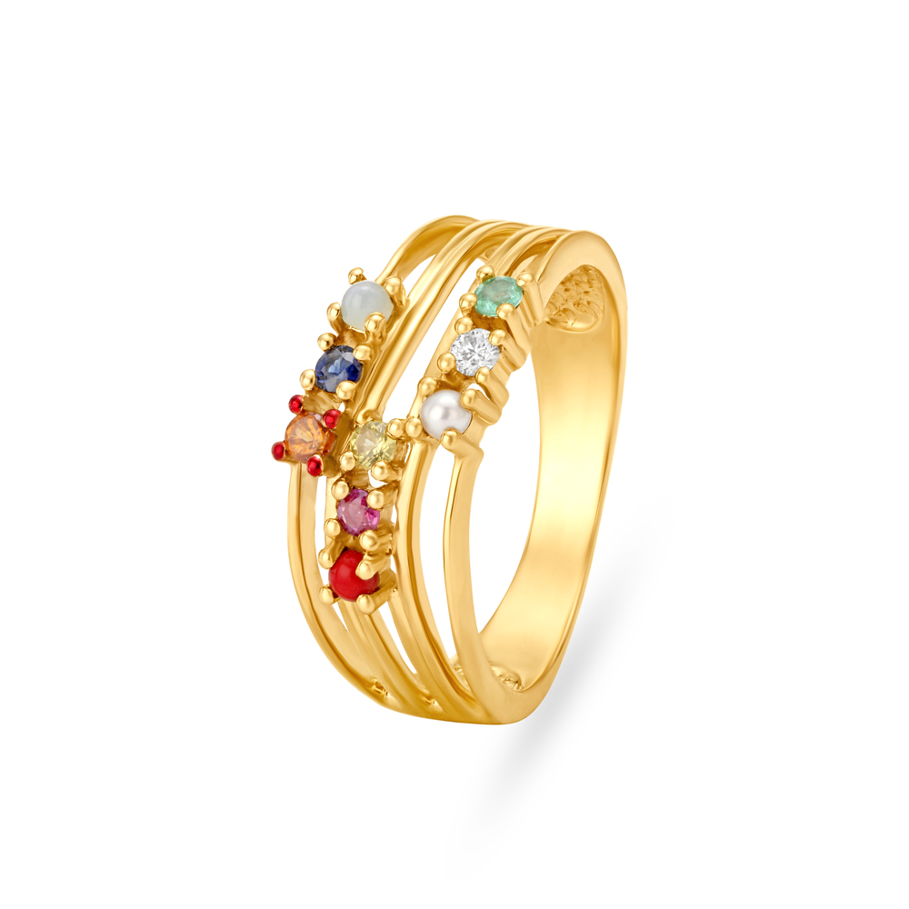 Stunning Navaratnam Diamond Finger Ring