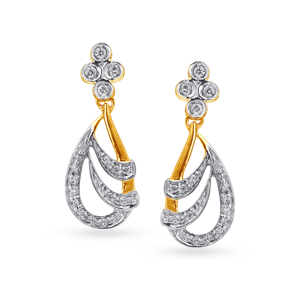 Scintillating Teardrop Diamond Drop Earrings