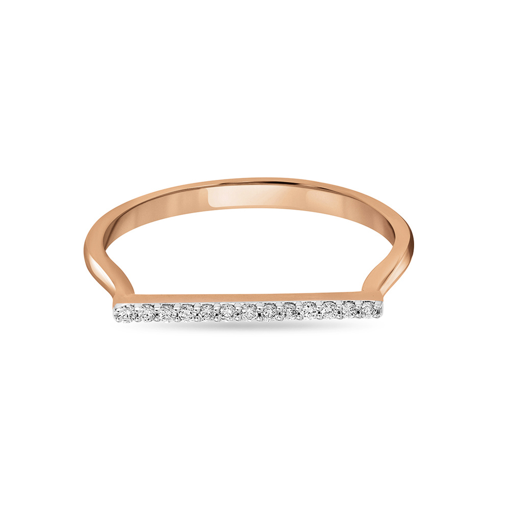 18KT Rose Gold Minimal Diamond Ring
