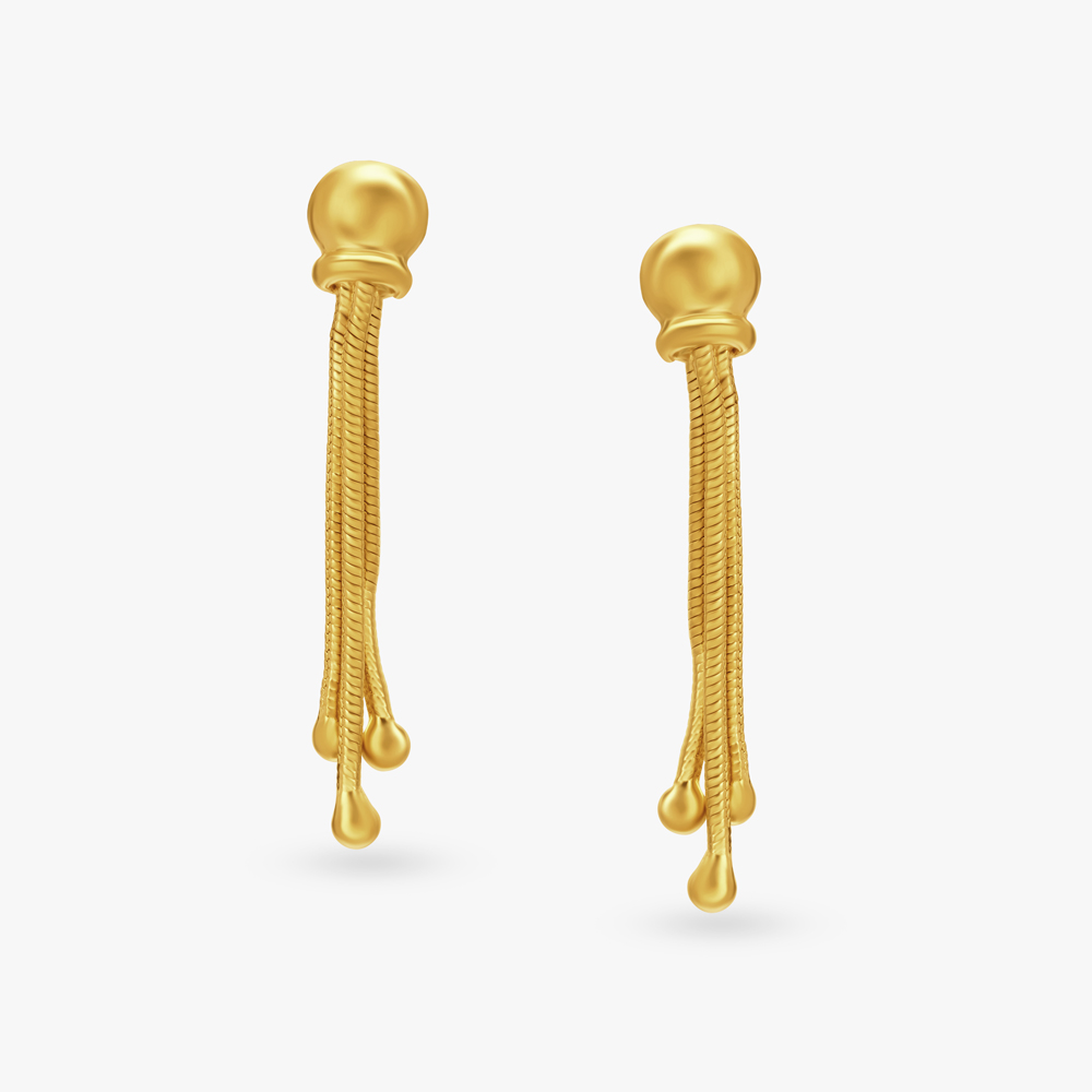 Contemporary Gold Drop Earrings