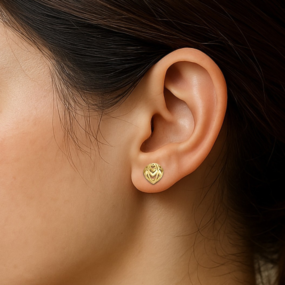 Stylish Gold Stud Earrings