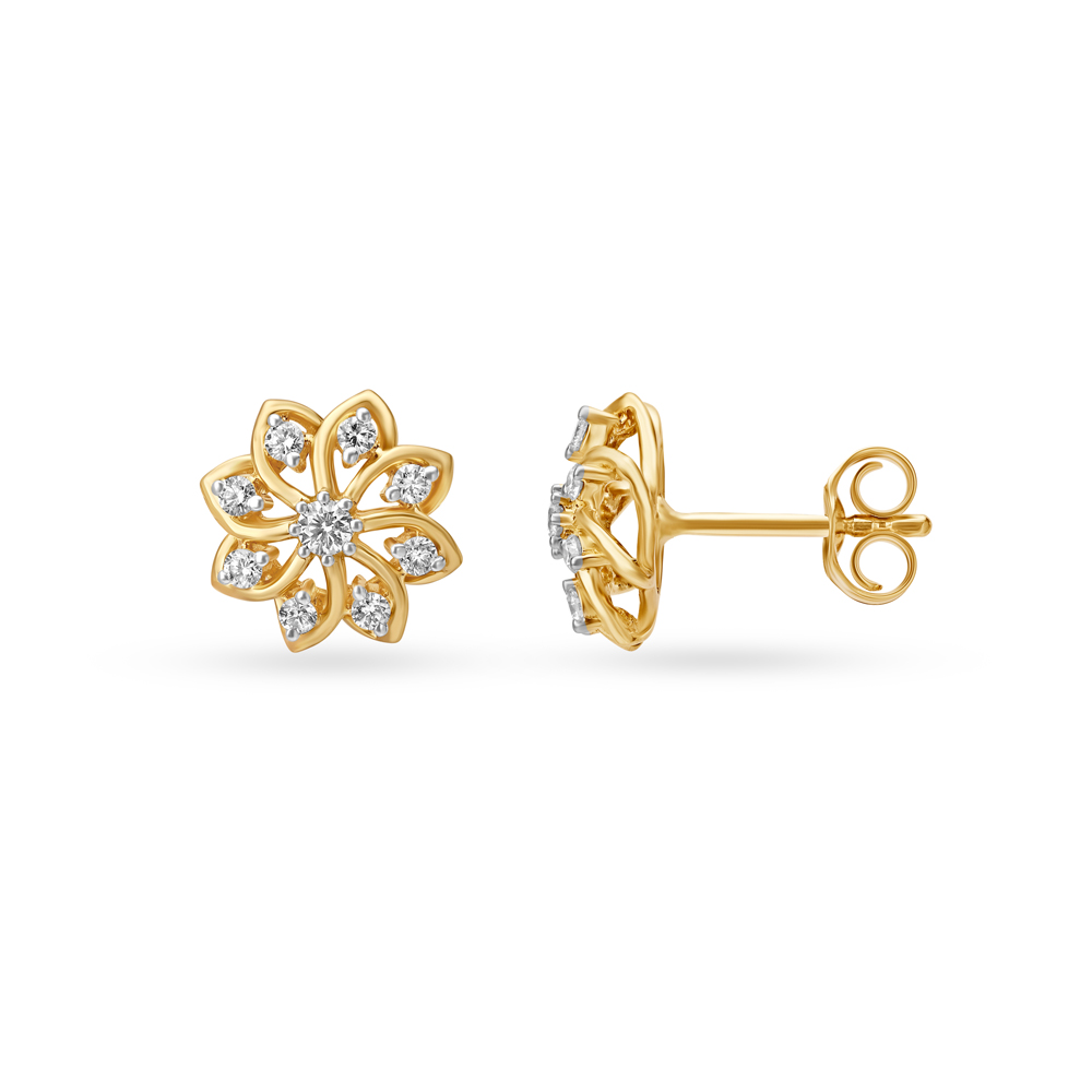 Radiant Diamond Stud Earrings