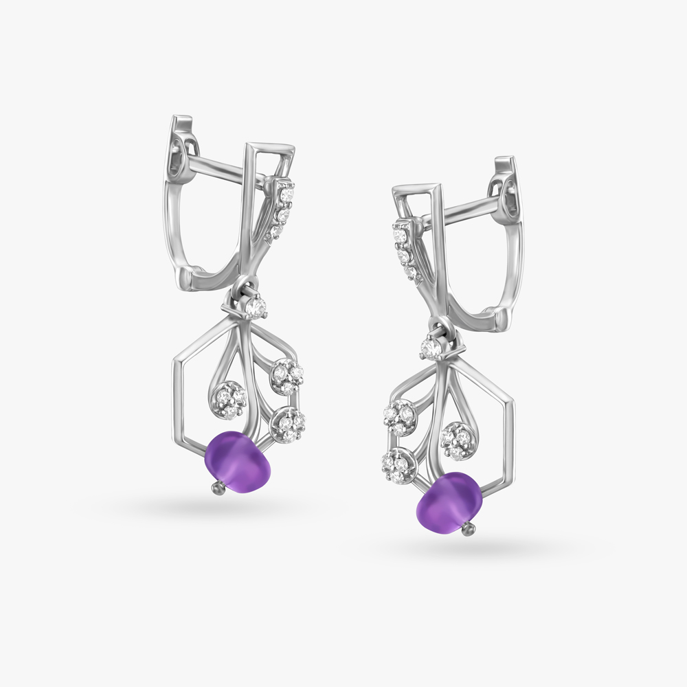 Pop of Purple Hoop Earrings