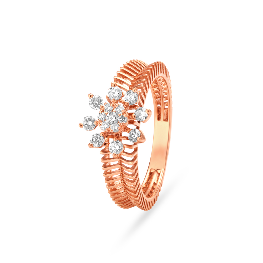 Floral Serenity Rose Gold Finger Ring