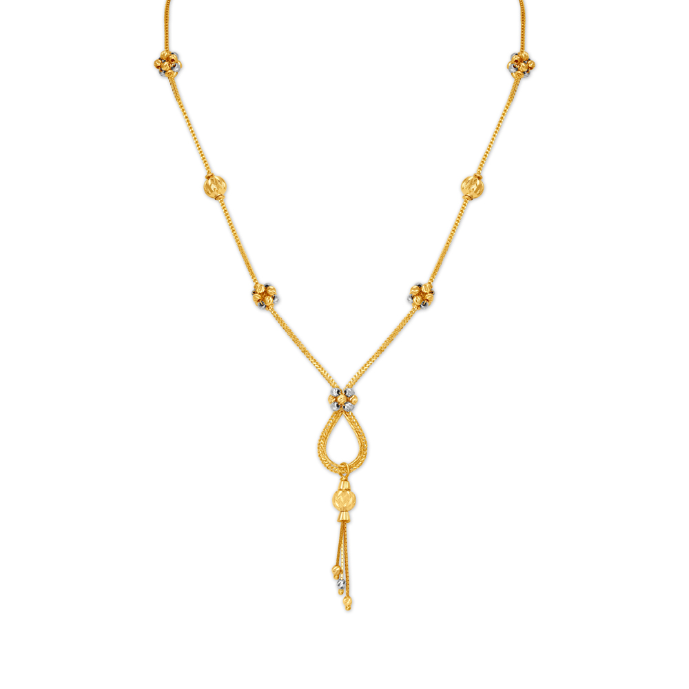 Teardrop Motif Knot Style Hand Made Gold Chain