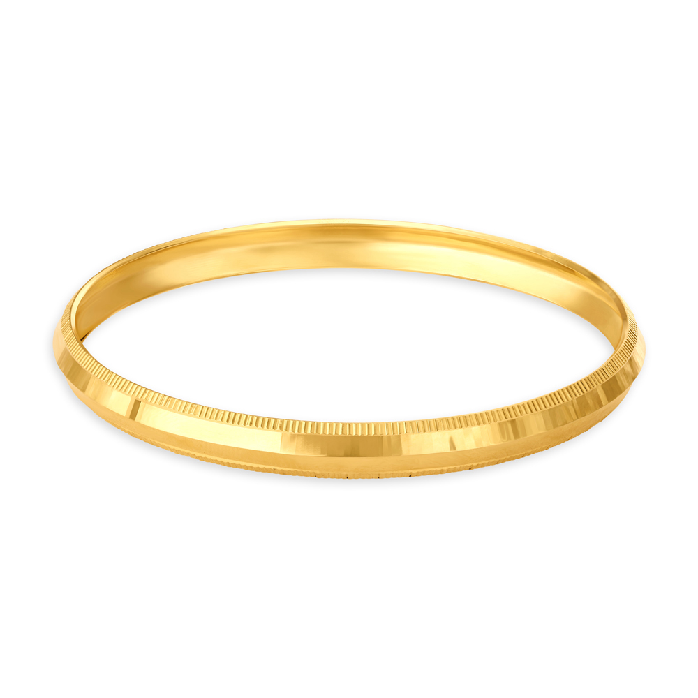 Eclectic Yellow Gold Ridged Bangle