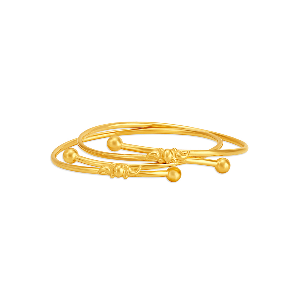 Traditional Gold Tube Bangle Set for Kids