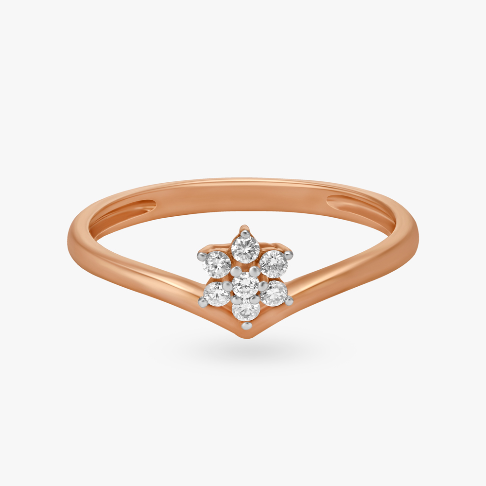 Floral Dip Diamond Ring