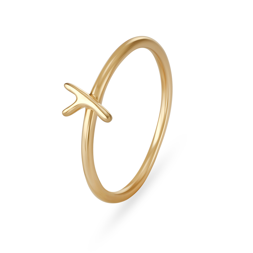 Letter Y 14KT Yellow Gold Initial Ring
