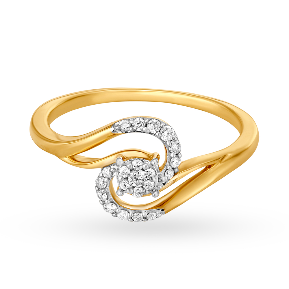 Spiral Design Diamond Finger Ring
