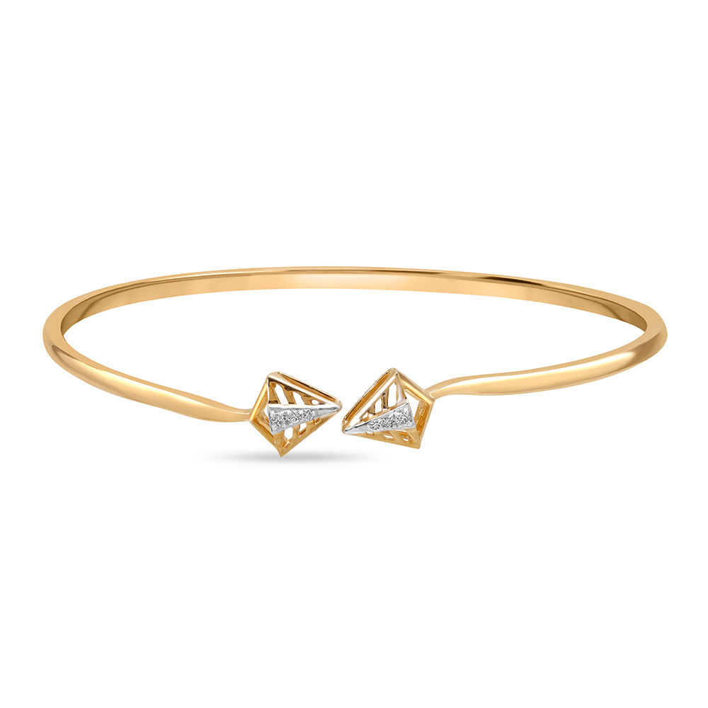 14 KT Yellow Gold Enchanting Classic Diamond Bangle
