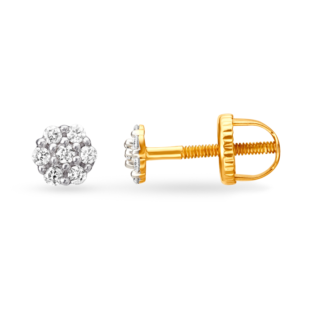 Dazzling Seven Stone Diamond Stud Earrings
