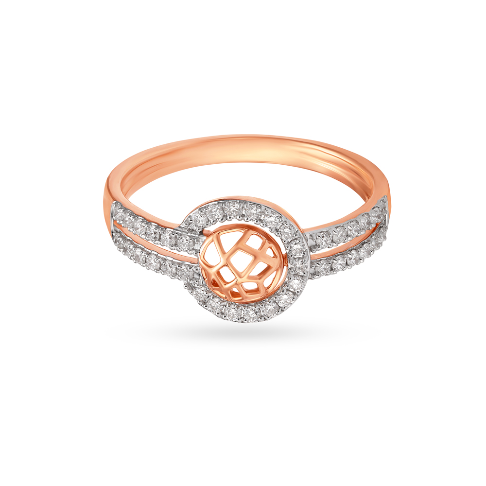 Classic Floral Rose Gold Finger Ring