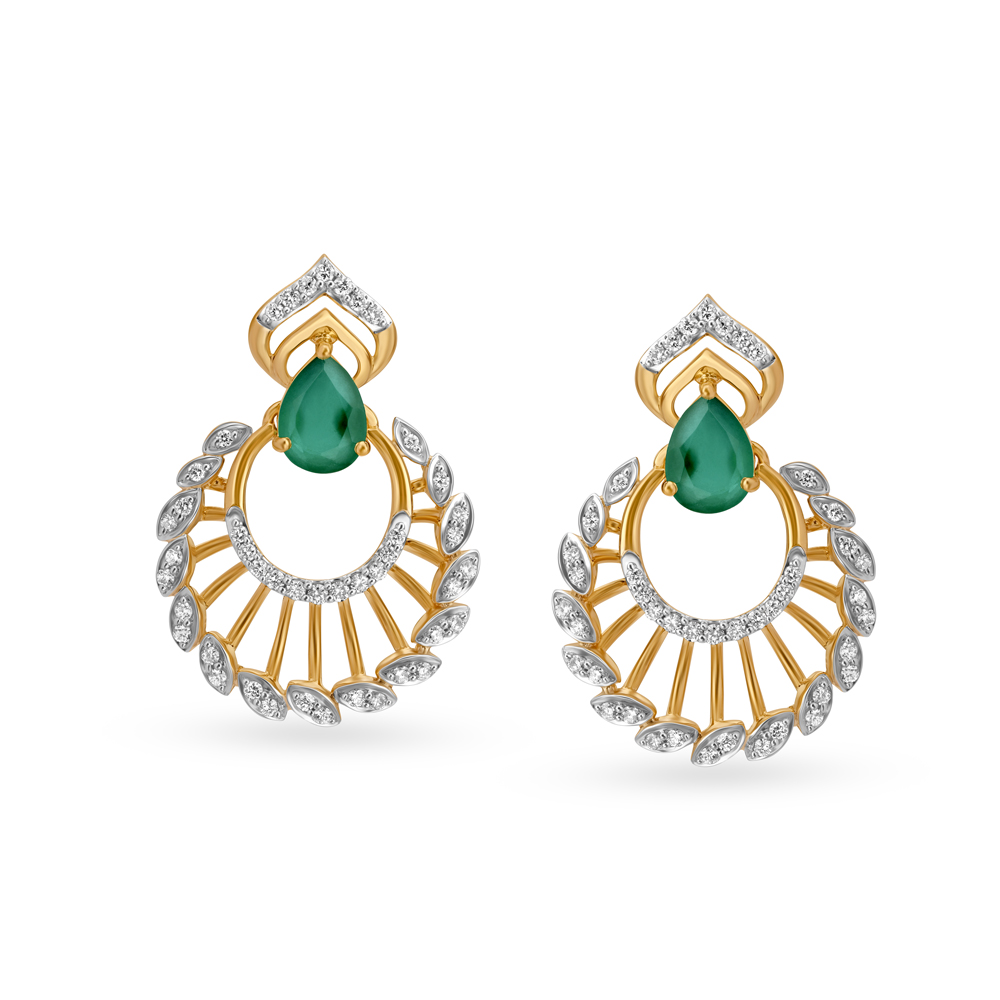 Enchanting Diamond Bali Drop Earrings