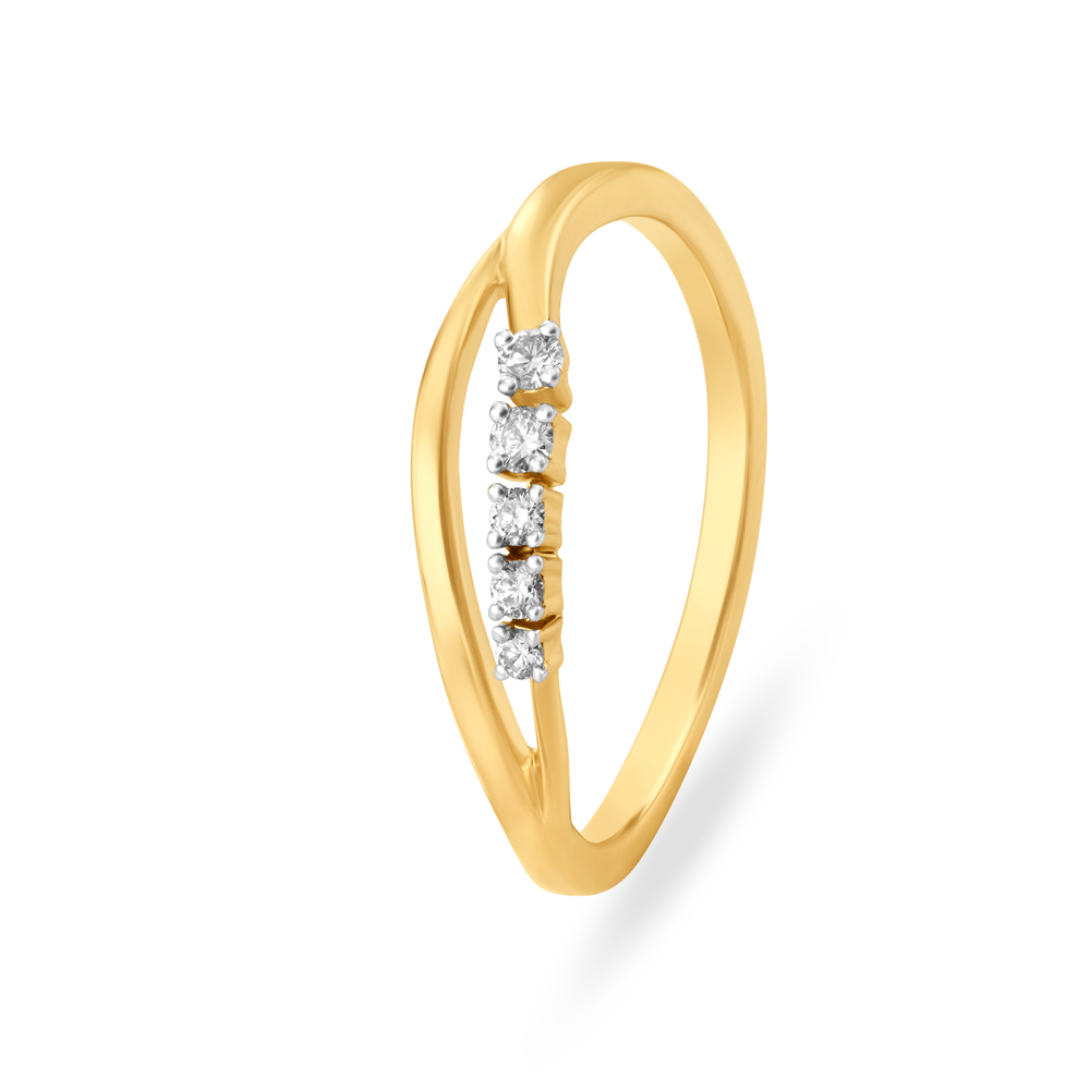 Curvy Classy Gold and Diamond Ring