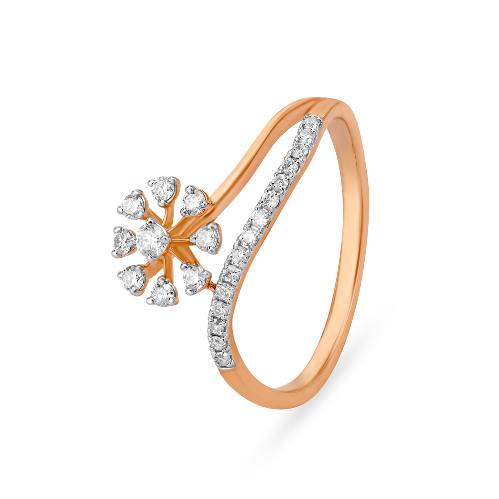 Floral Charm Rose Gold Finger Ring