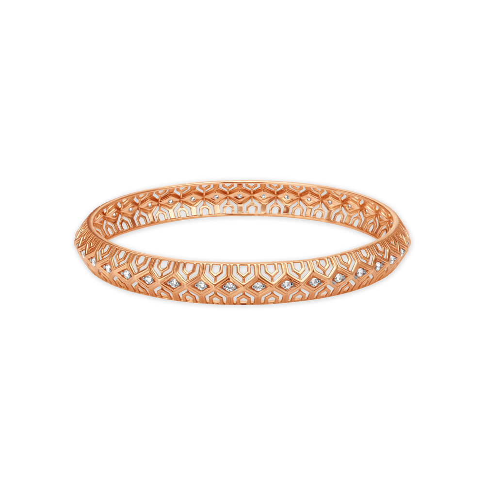 Contemporary Casting Bangle with Cubic zirconia