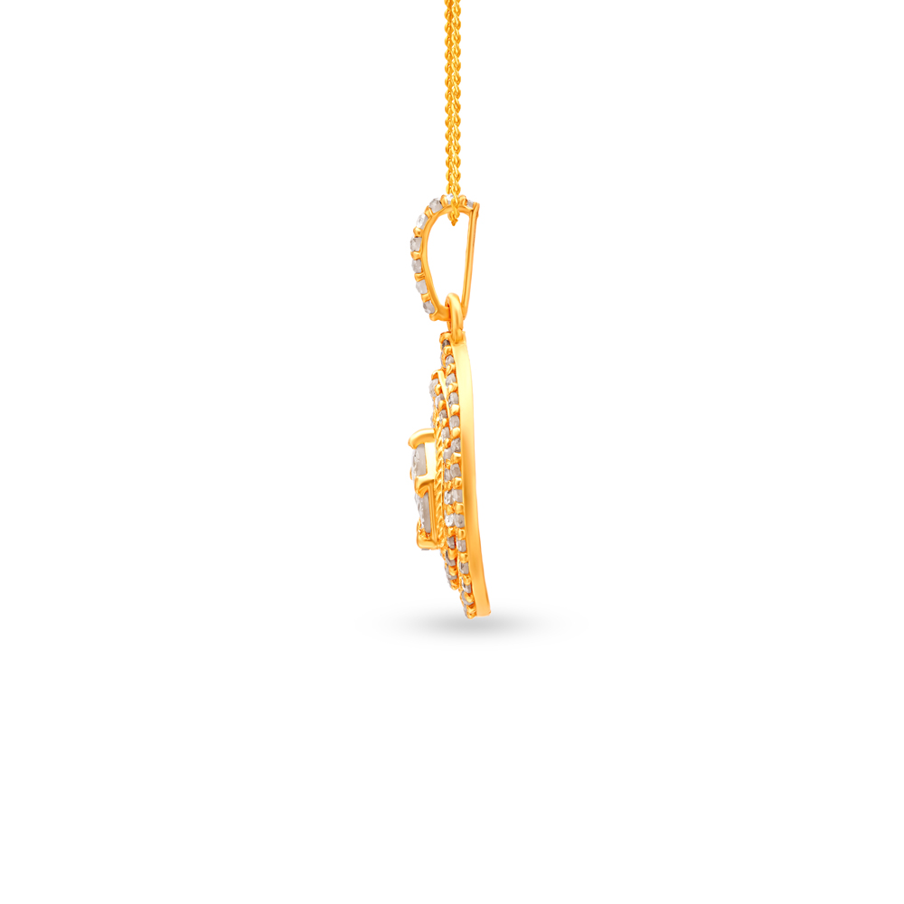 Resplendent Diamond Chakri Gold Pendant