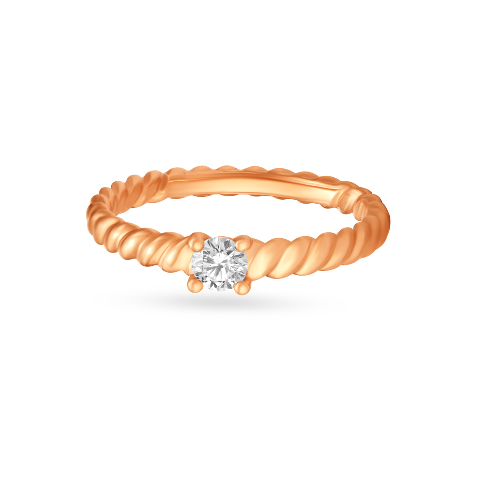 Sleek Single Stone Diamond Finger Ring
