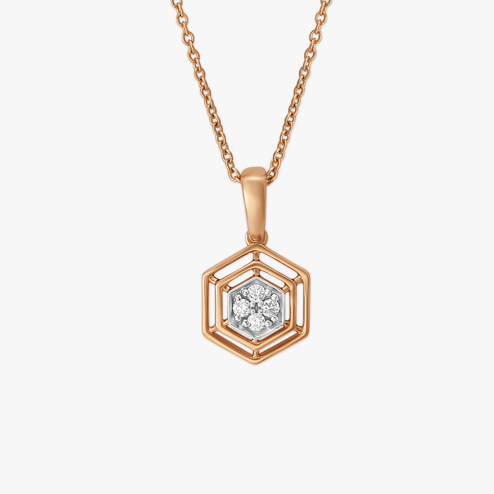 Delicate Web Diamond Pendant with Chain
