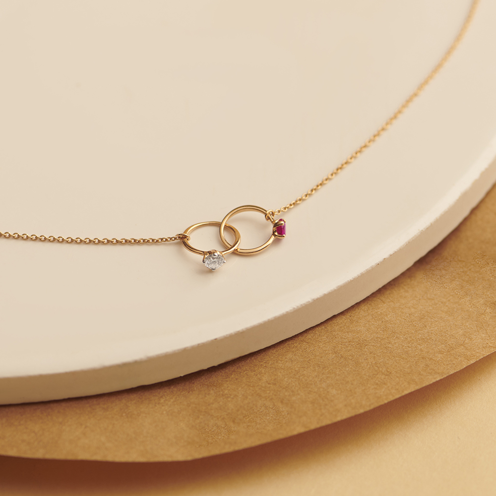 Radiant Union Diamond Pendant with Chain