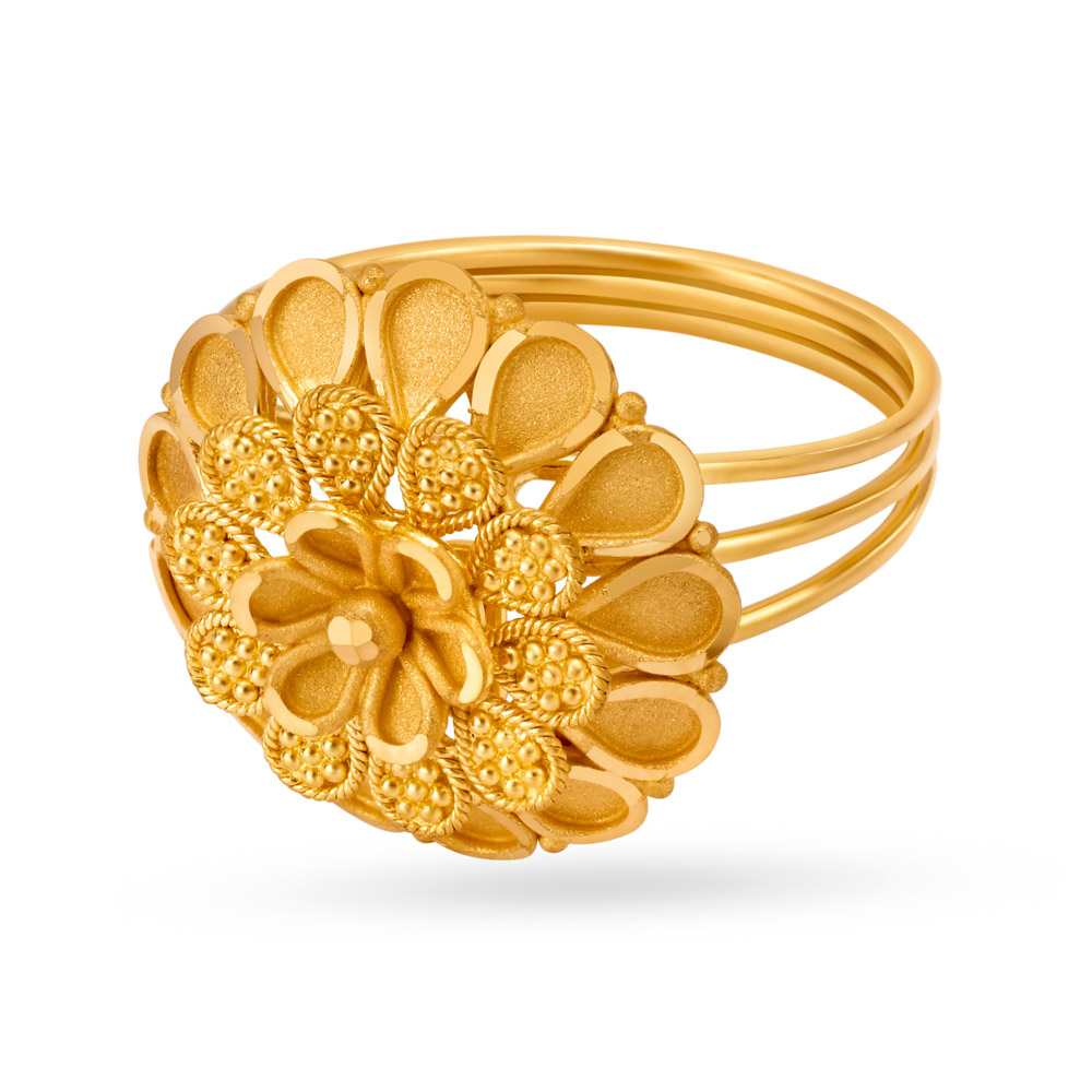 Gorgeous Floral Gold Finger Ring