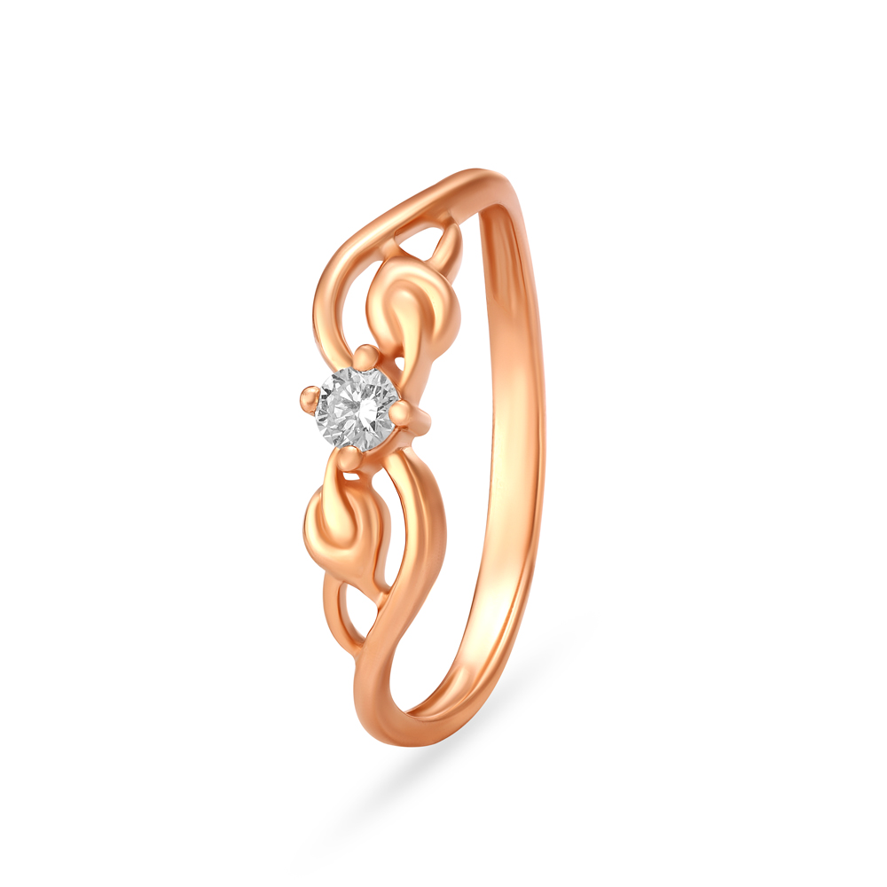 Elaborate Rose Gold Finger Ring