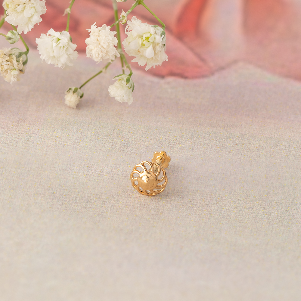 Twisting Elegance Gold Nose Pin