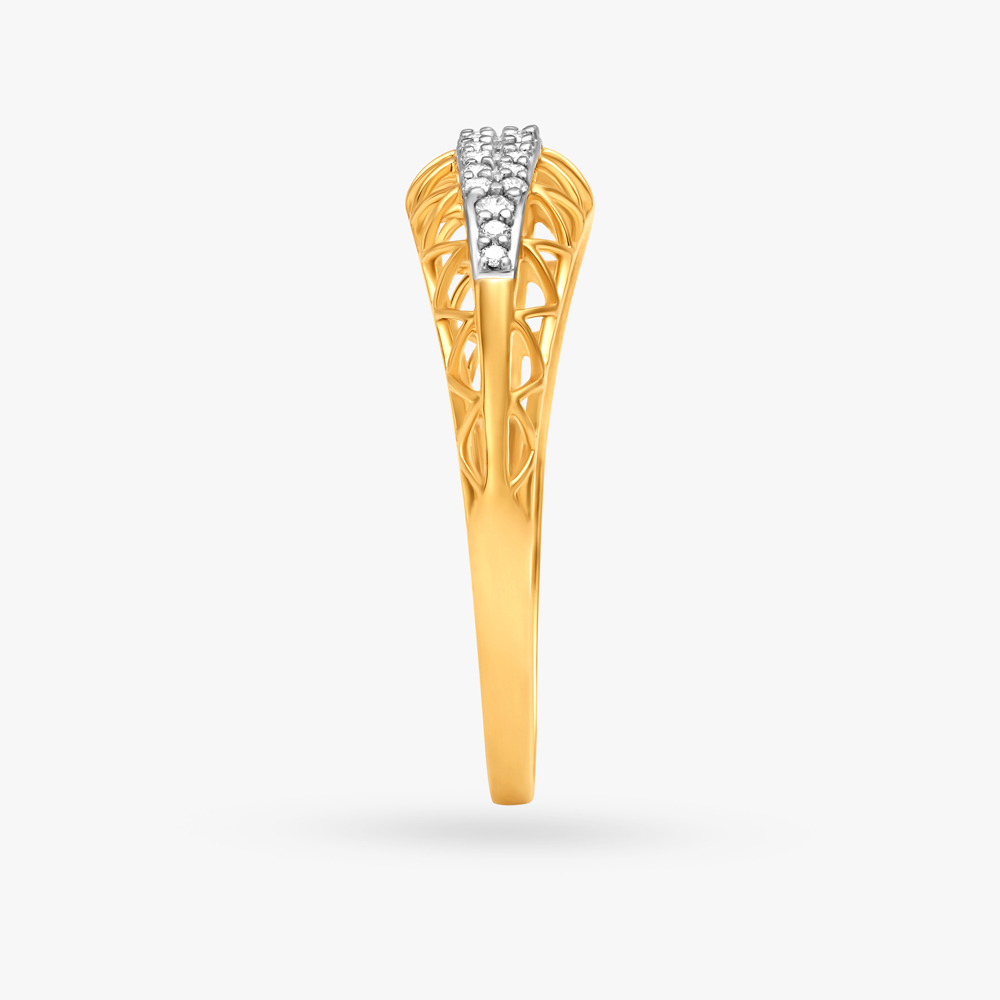 Contemporary Jali Diamond Ring