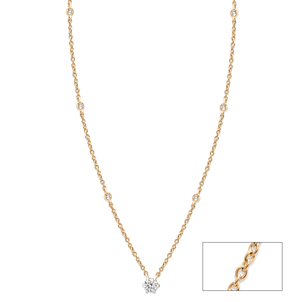 14 KT Yellow Gold Union Diamond Necklace