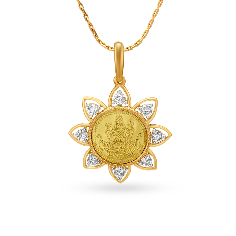 Lovely Goddess Laxmi Diamond Pendant