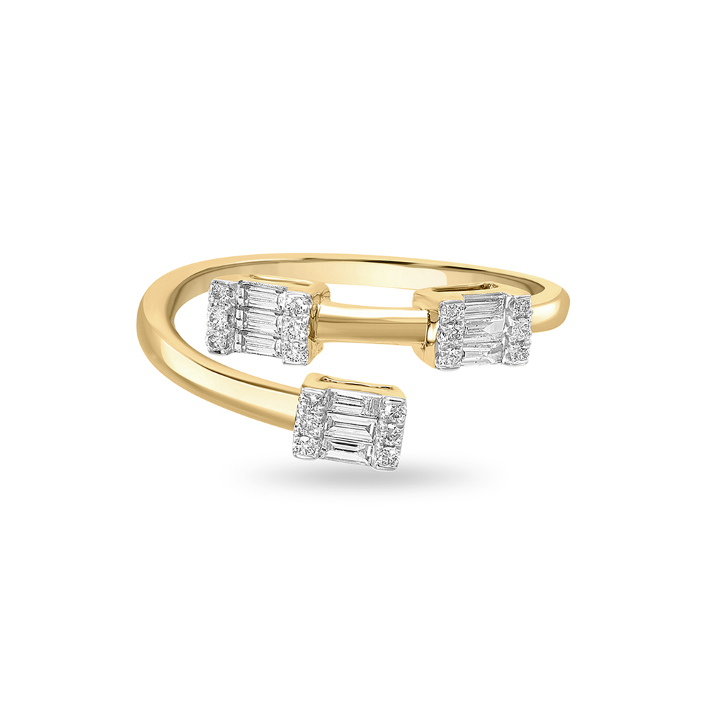 18KT Yellow Gold Disconnected Diamond Ring