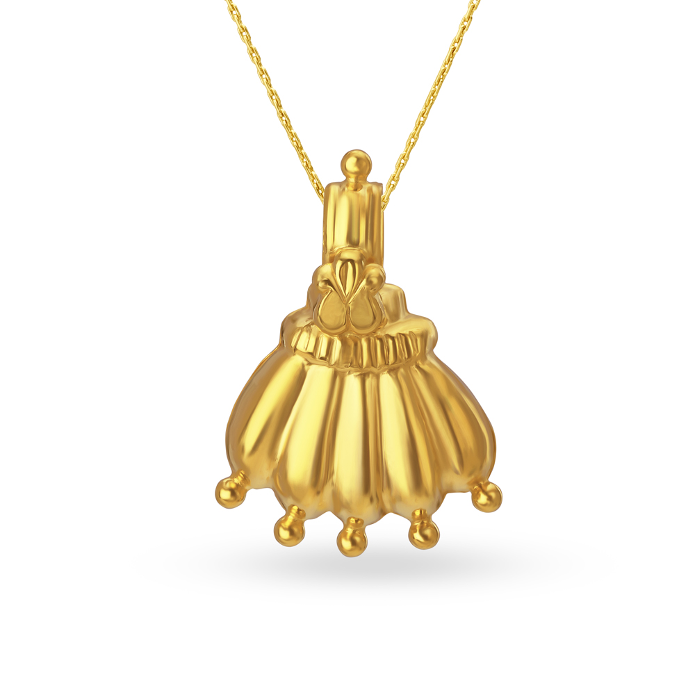 Alluring Jali Work Gold Thali Pendant