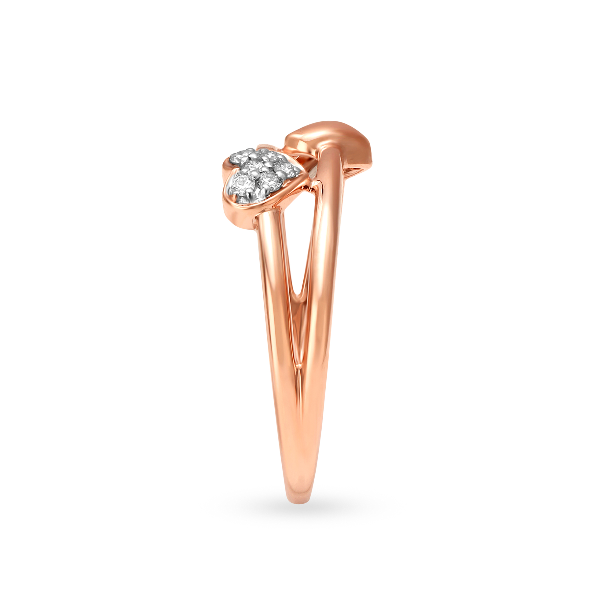 14 kt Rose Gold Diamond Finger Ring