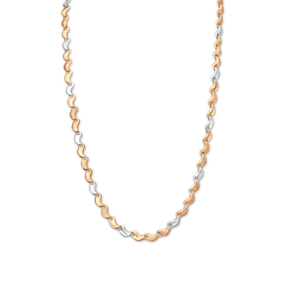 Wavy Link Dual Tone Gold Chain For Men