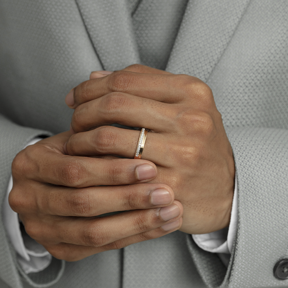 Bold Moves Gold & Diamond Finger Ring for Men