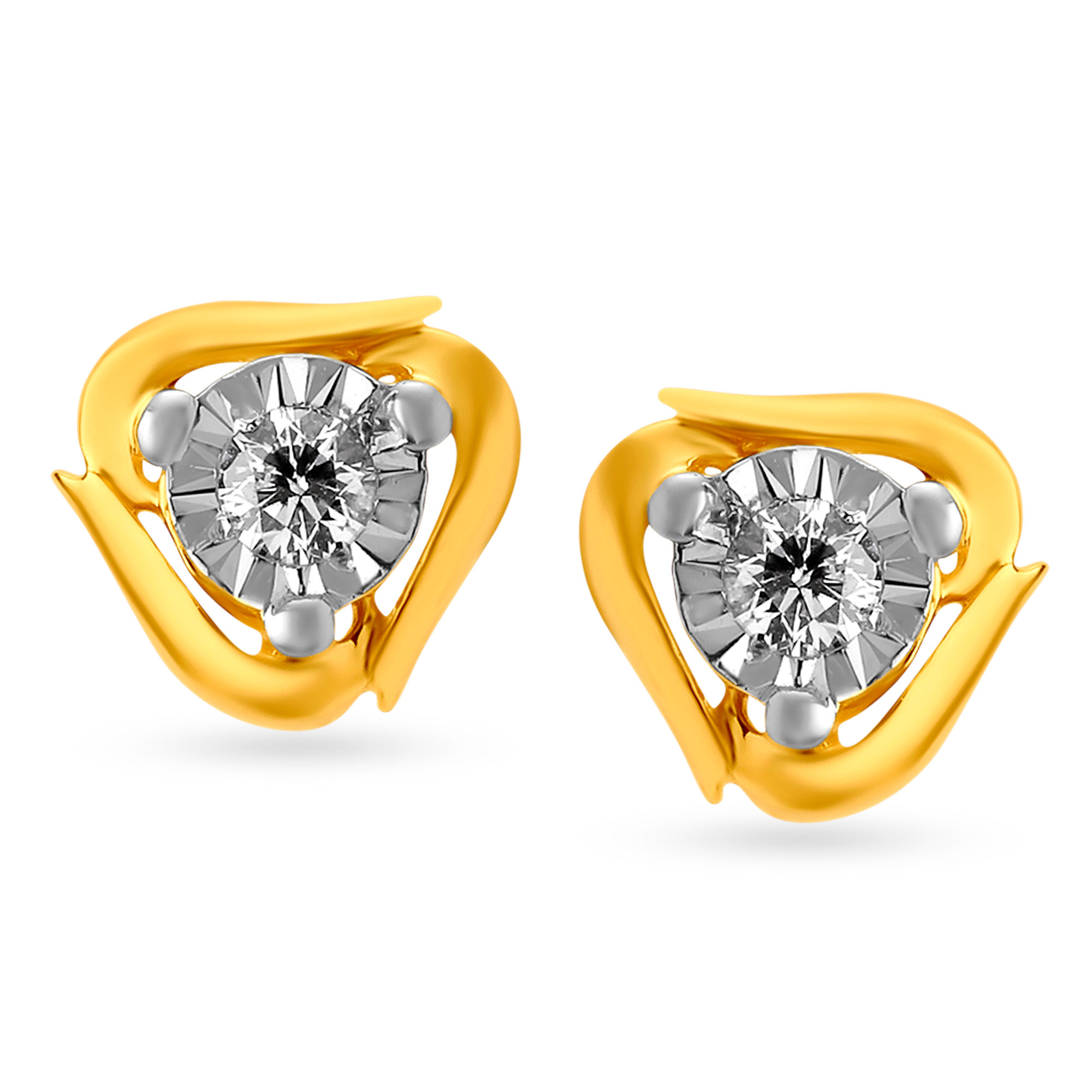 Contemporary Small Diamond Stud Earrings