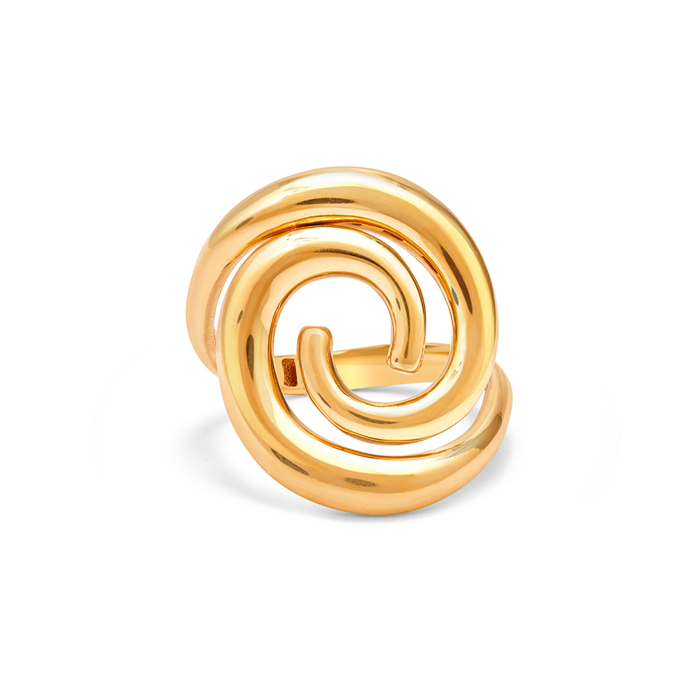 18KT Golden Sunrise Spiral Yellow Gold Finger Ring