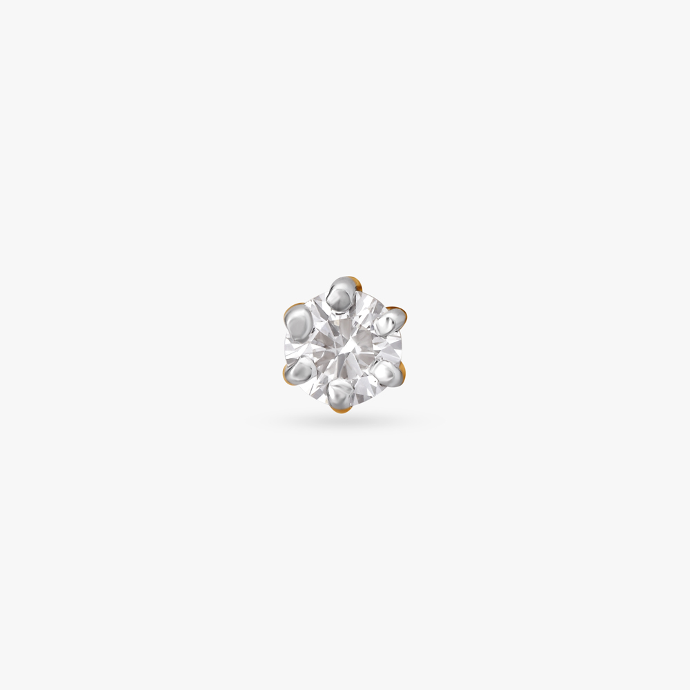 Arresting Single Stone Diamond Nose Pin