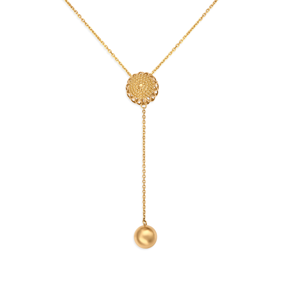 Stellar Floral Gold Dangling Pendant with Chain