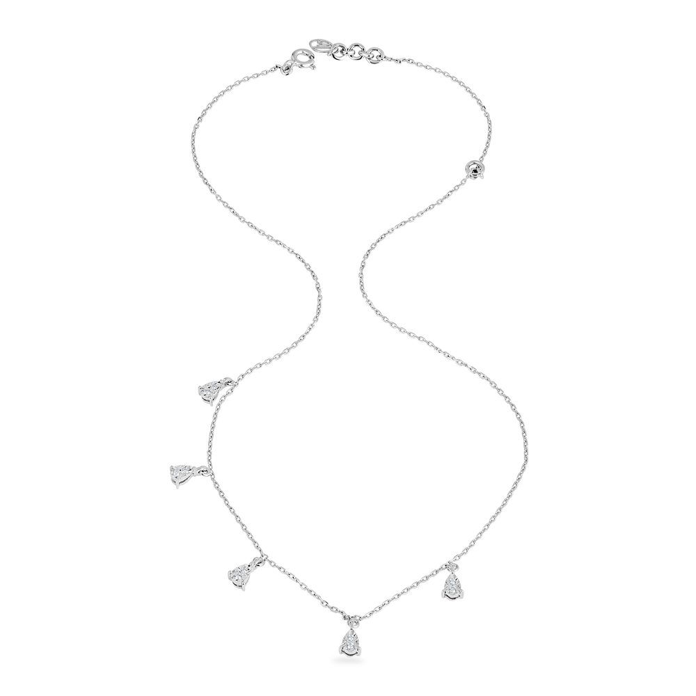 14KT White Gold Dew Drop Necklace